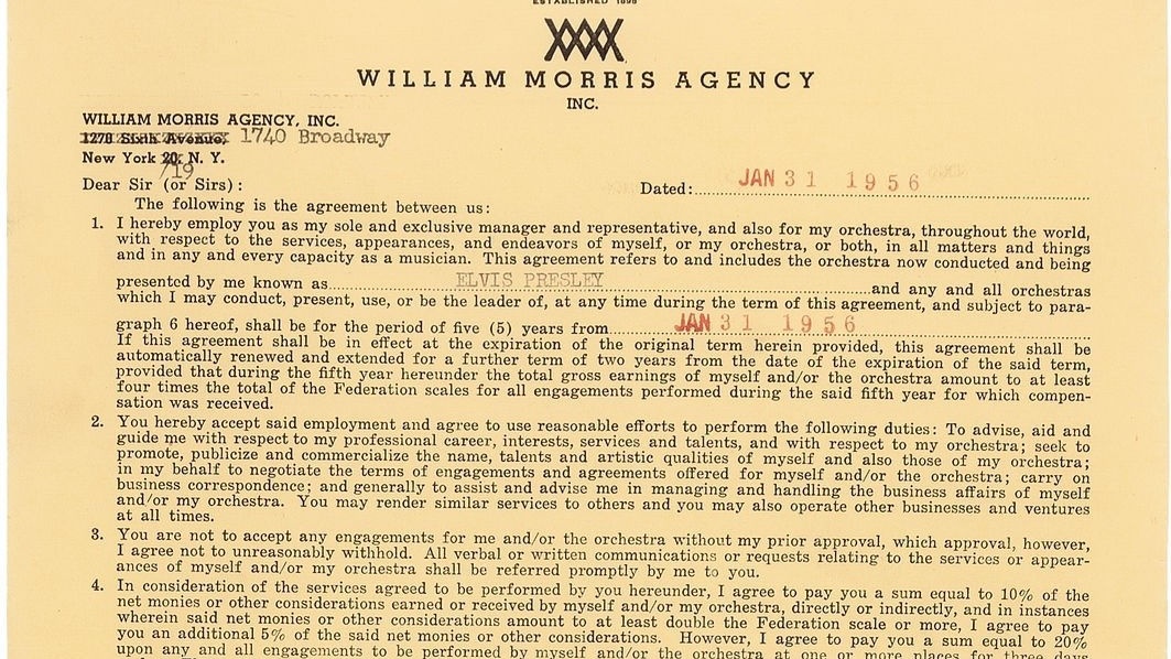 Elvis Presley’s first music contract goes under the hammer | East ...