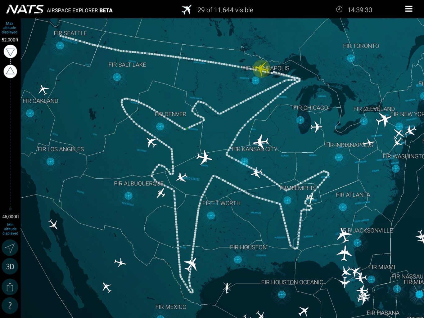 Aeroplane draws huge self portrait above the US - Jersey Evening Post