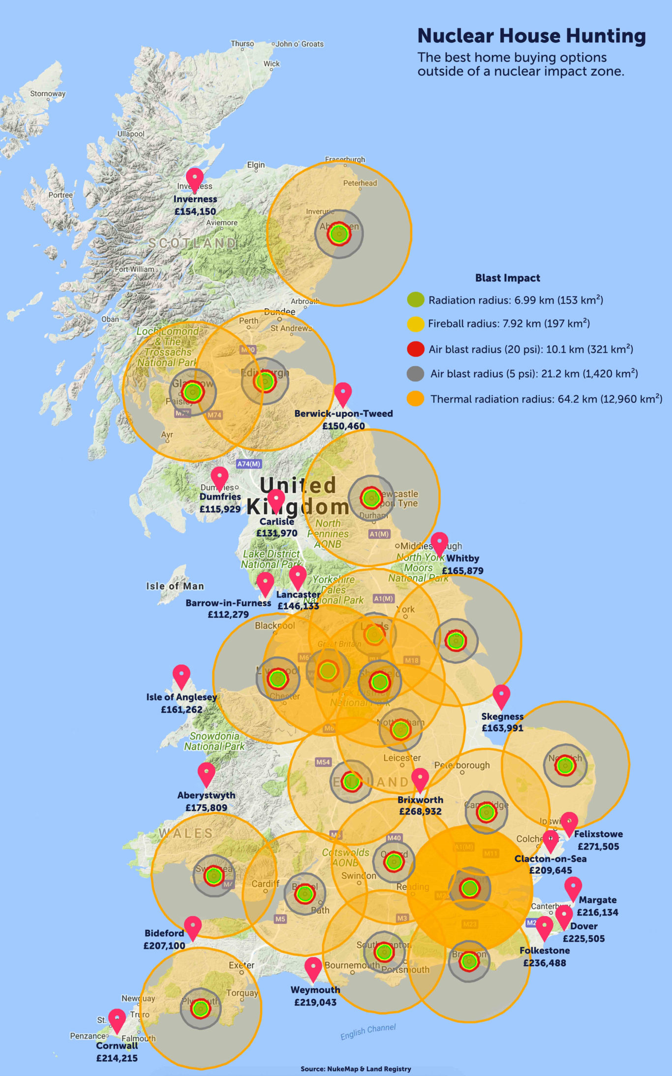 An estate agent has drawn up a map showing the best places to avoid ...