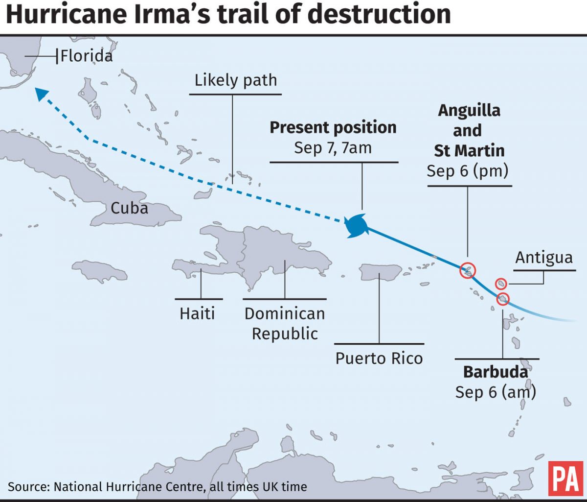 PM makes £32m available for Hurricane Irma aftermath in Caribbean ...