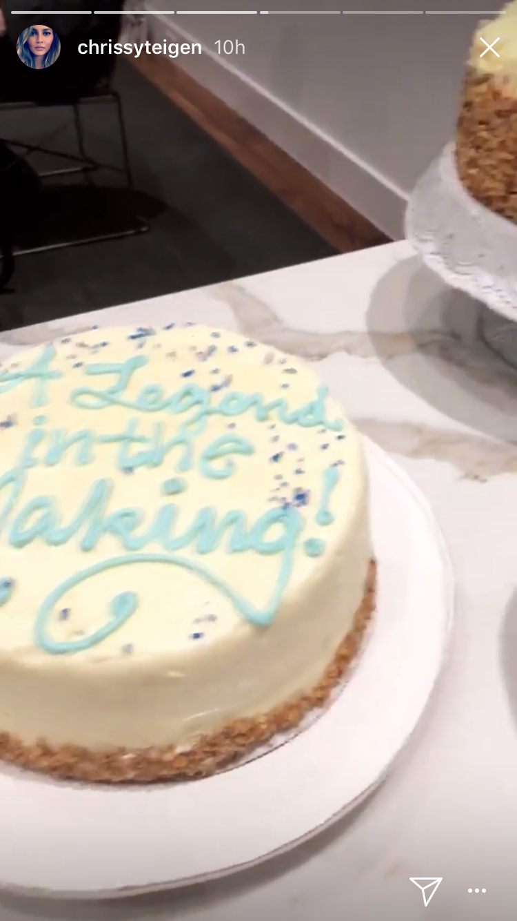 Chrissy Teigen treated to five ‘Legend' cakes at baby shower - The ...