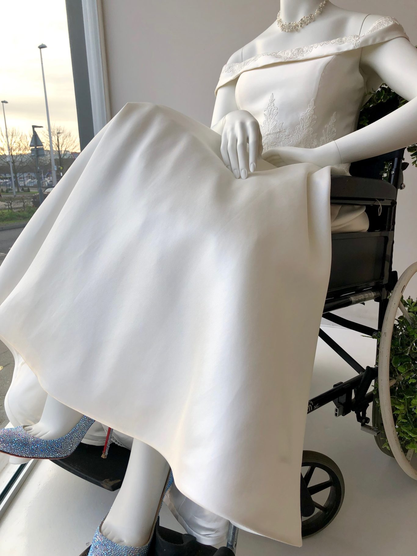 Bridal boutique praised for wheelchair wedding dress display - Jersey ...