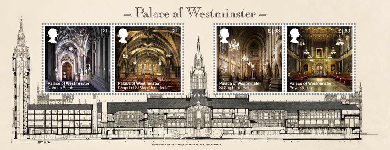 Stamps to mark 150th anniversary of Palace of Westminster rebuilding