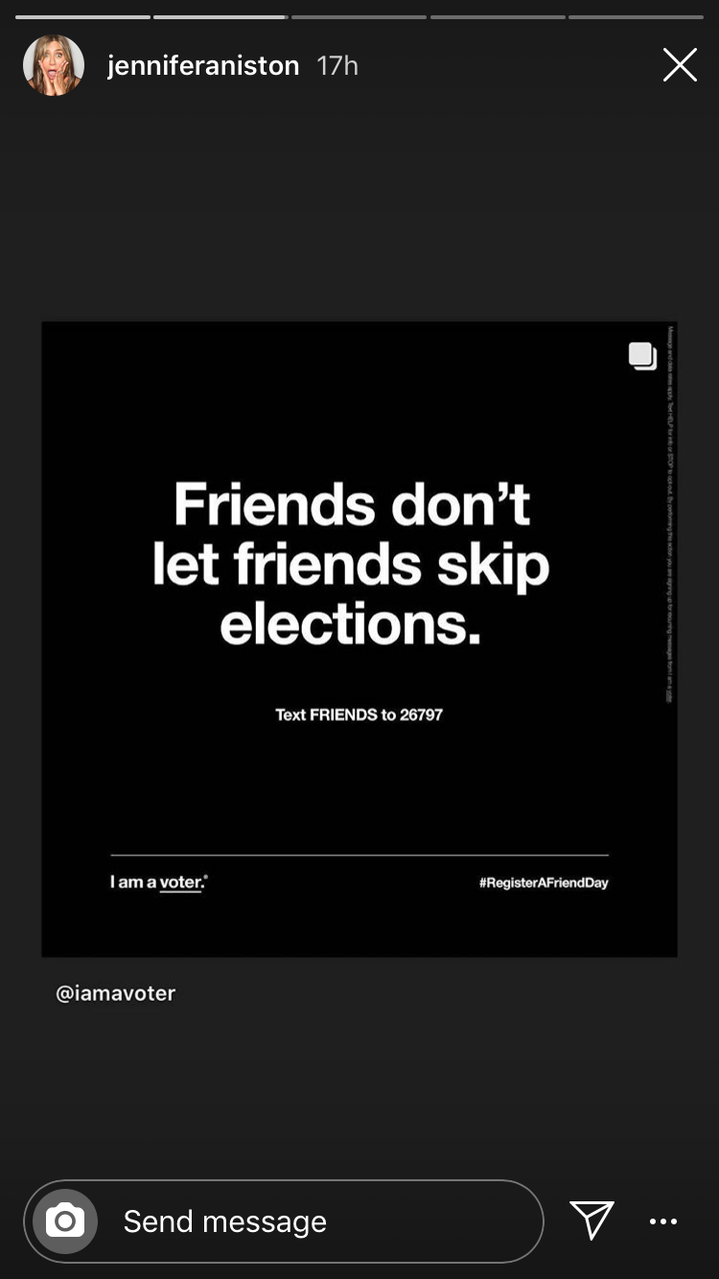 Jennifer Aniston, Courteney Cox and Lisa Kudrow encourage fans to vote