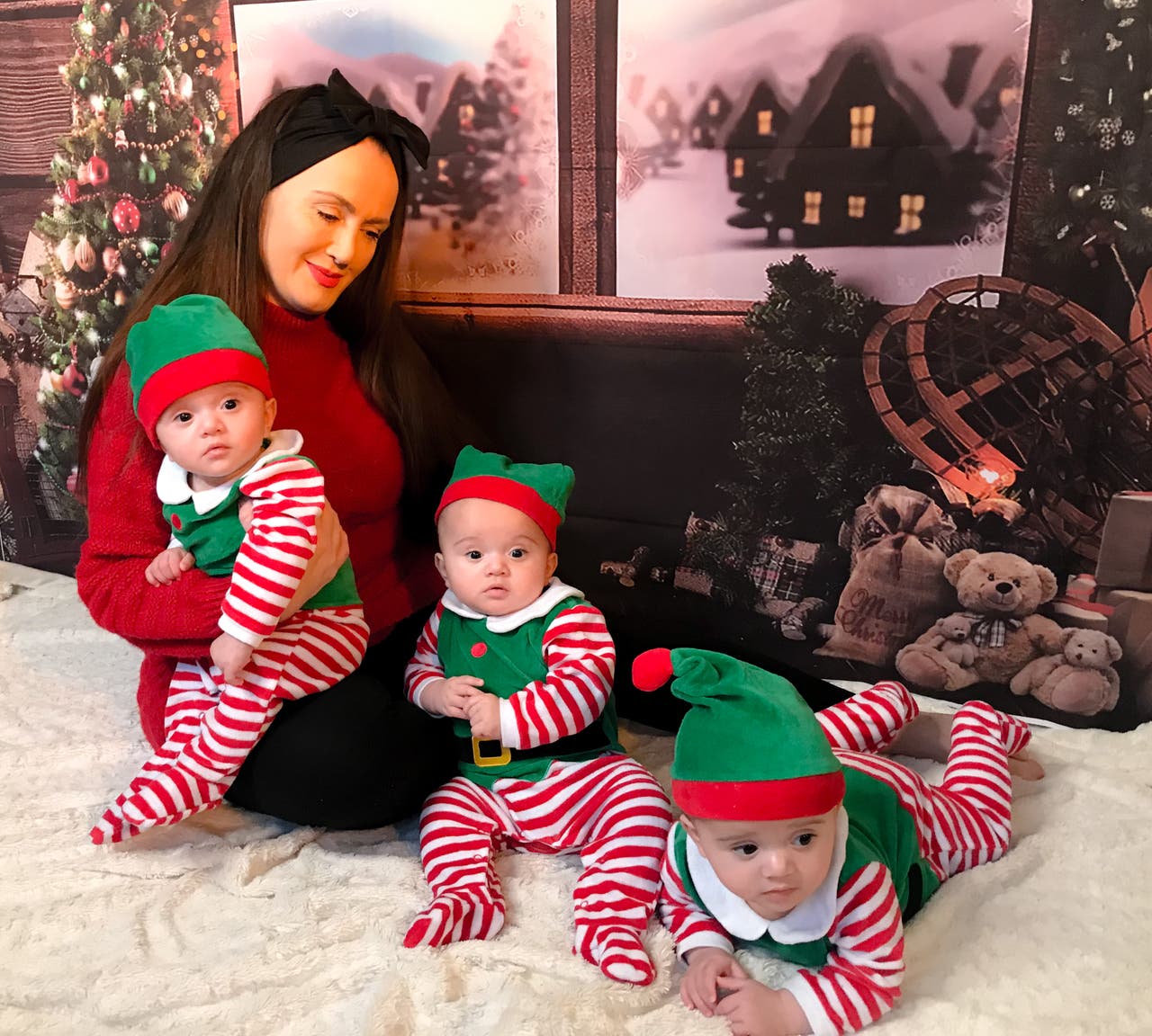 Mother celebrates Christmas with triplets after 12th attempt at IVF ...