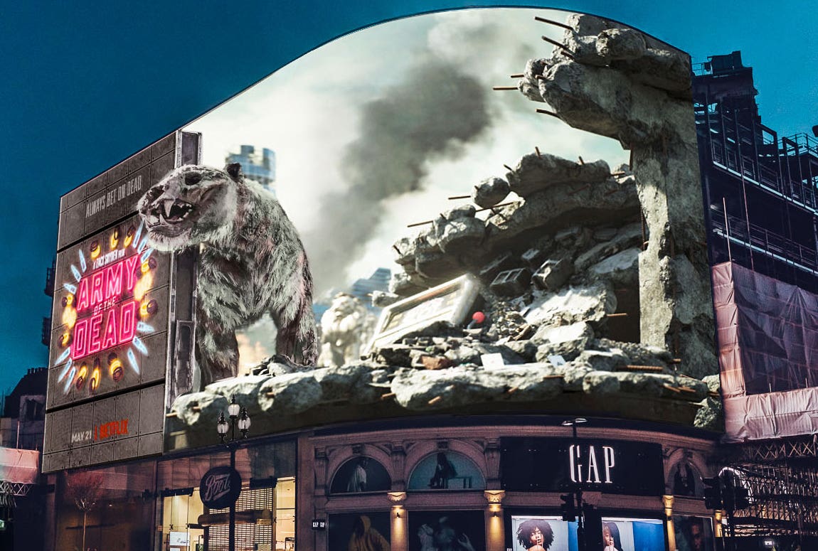3D zombie tiger emerges from central London billboard | Express & Star