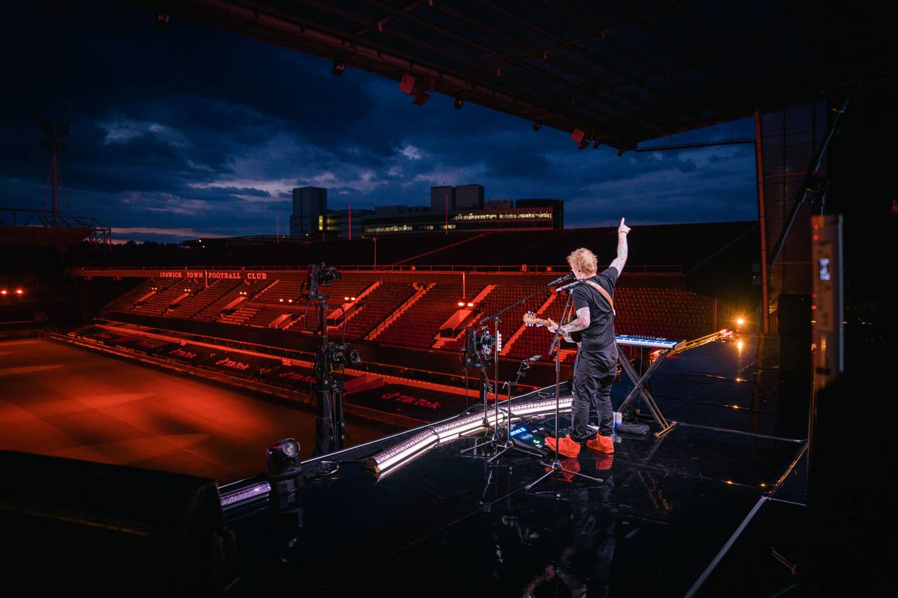 Ed Sheeran gives first live performance of new song from Ipswich Town ...