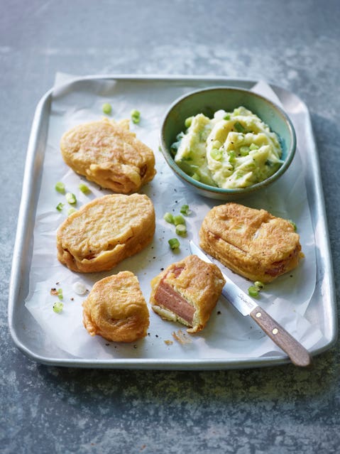 Spam Fritters with Spring Onion Mash | YourLifeChoices