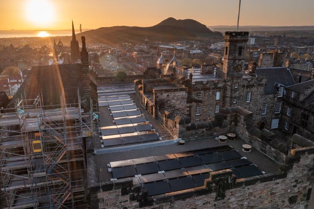 Solar panels installed on Scottish National War Memorial at Edinburgh ...