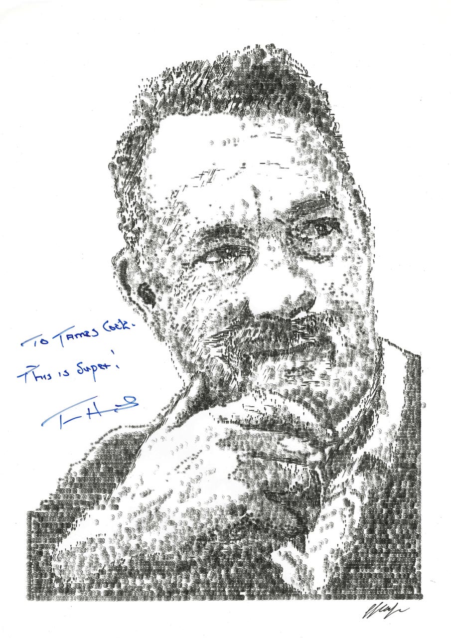 Typewriter artist ‘blown away’ after Tom Hanks signs artwork | The ...