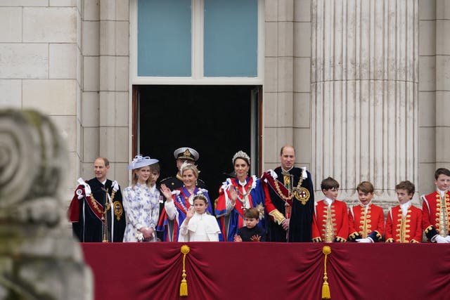Live: King and Queen wave from Palace balcony and watch scaled-down ...