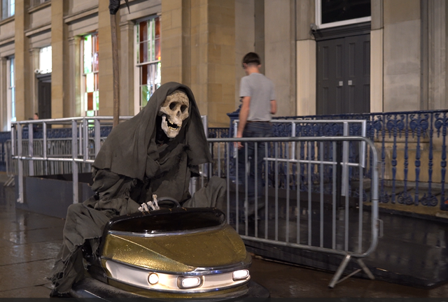 Death on a dodgem: Grim Reaper on Glasgow streets as part of Banksy’s ...