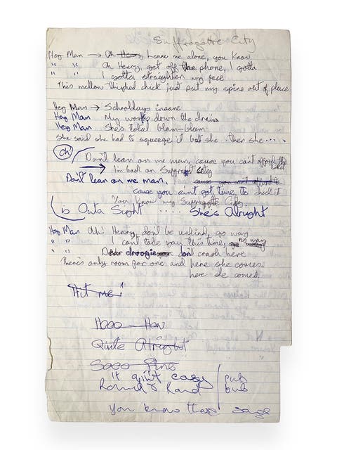 David Bowie’s handwritten lyric sheet could fetch £100,000 at auction ...