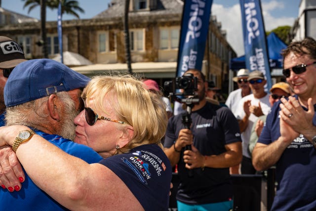 Oldest man to row Atlantic solo reunites with wife after beating own ...