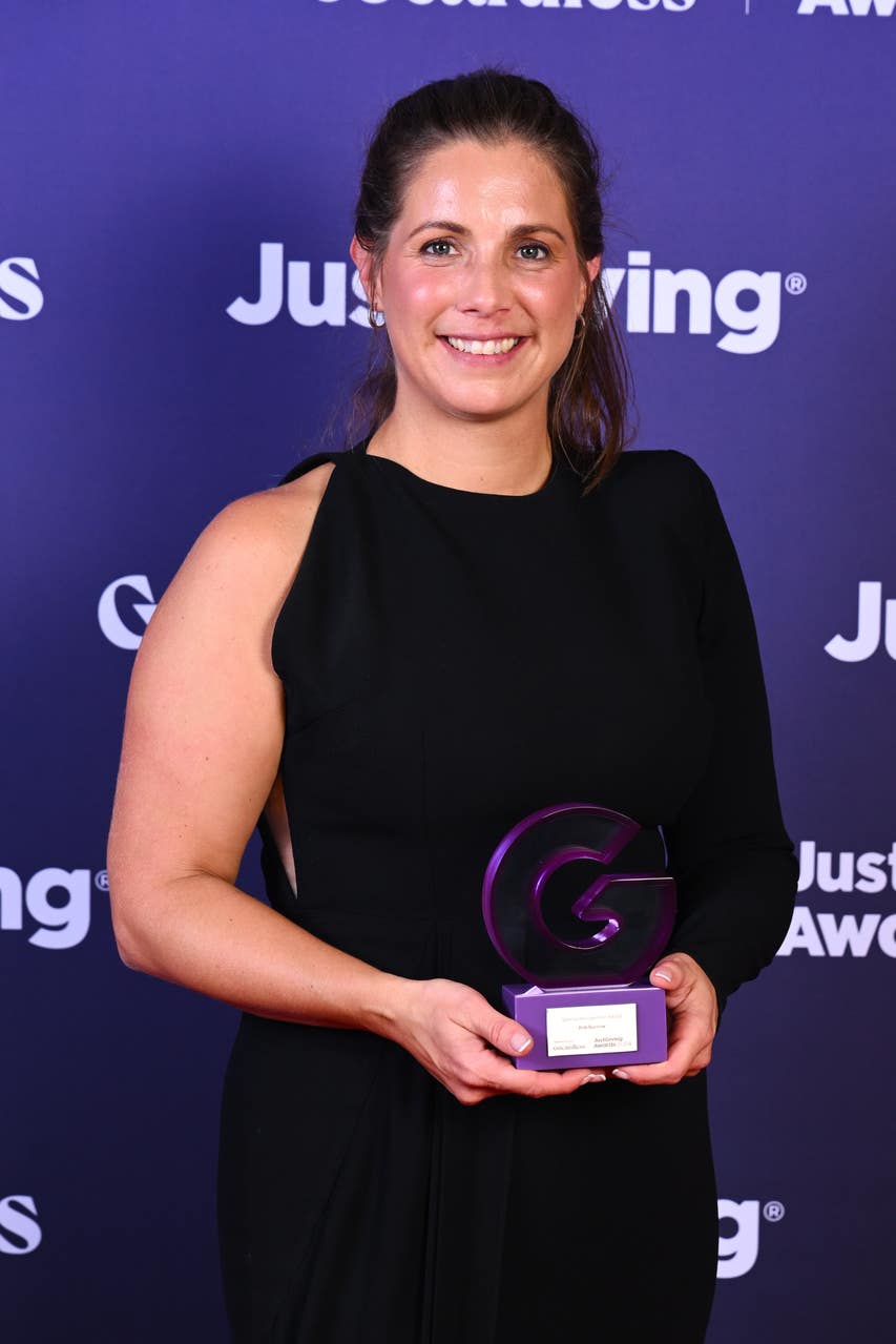 Rob Burrow’s wife accepts JustGiving award recognising his fundraising work