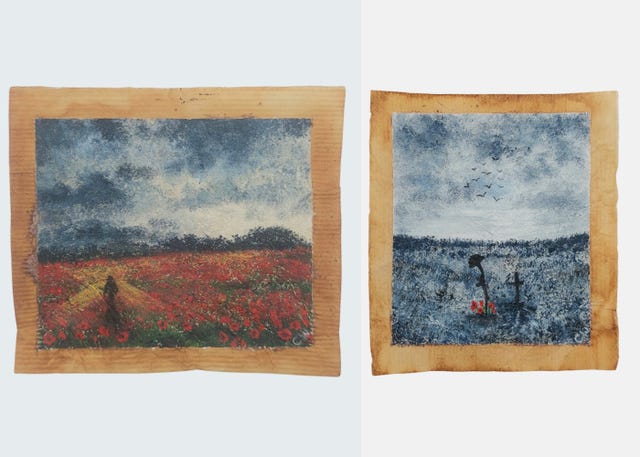 Remembrance Day: Artist’s used tea bag paintings pay tribute to fallen ...