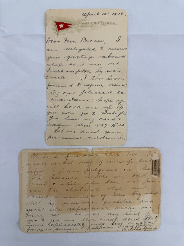 Historic letter from Titanic survivor Colonel Gracie to go under the ...