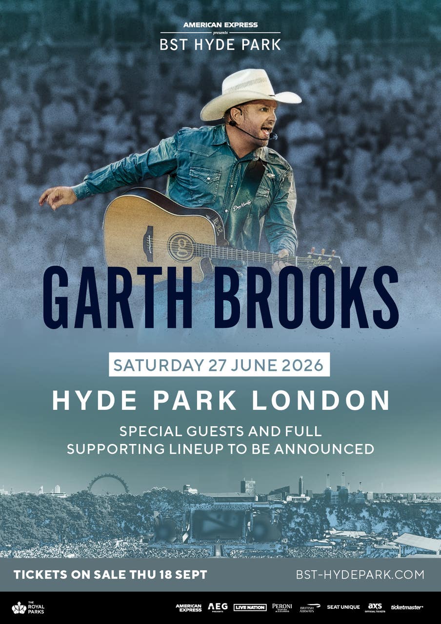 Garth Brooks to play first UK gig in nearly 30 years as first BST 2026 ...