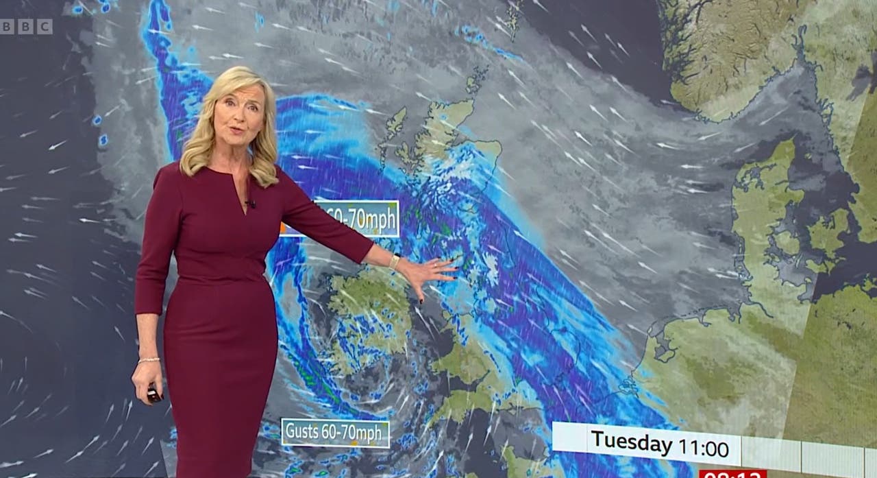 Weather presenter Carol Kirkwood fights back tears after BBC ...