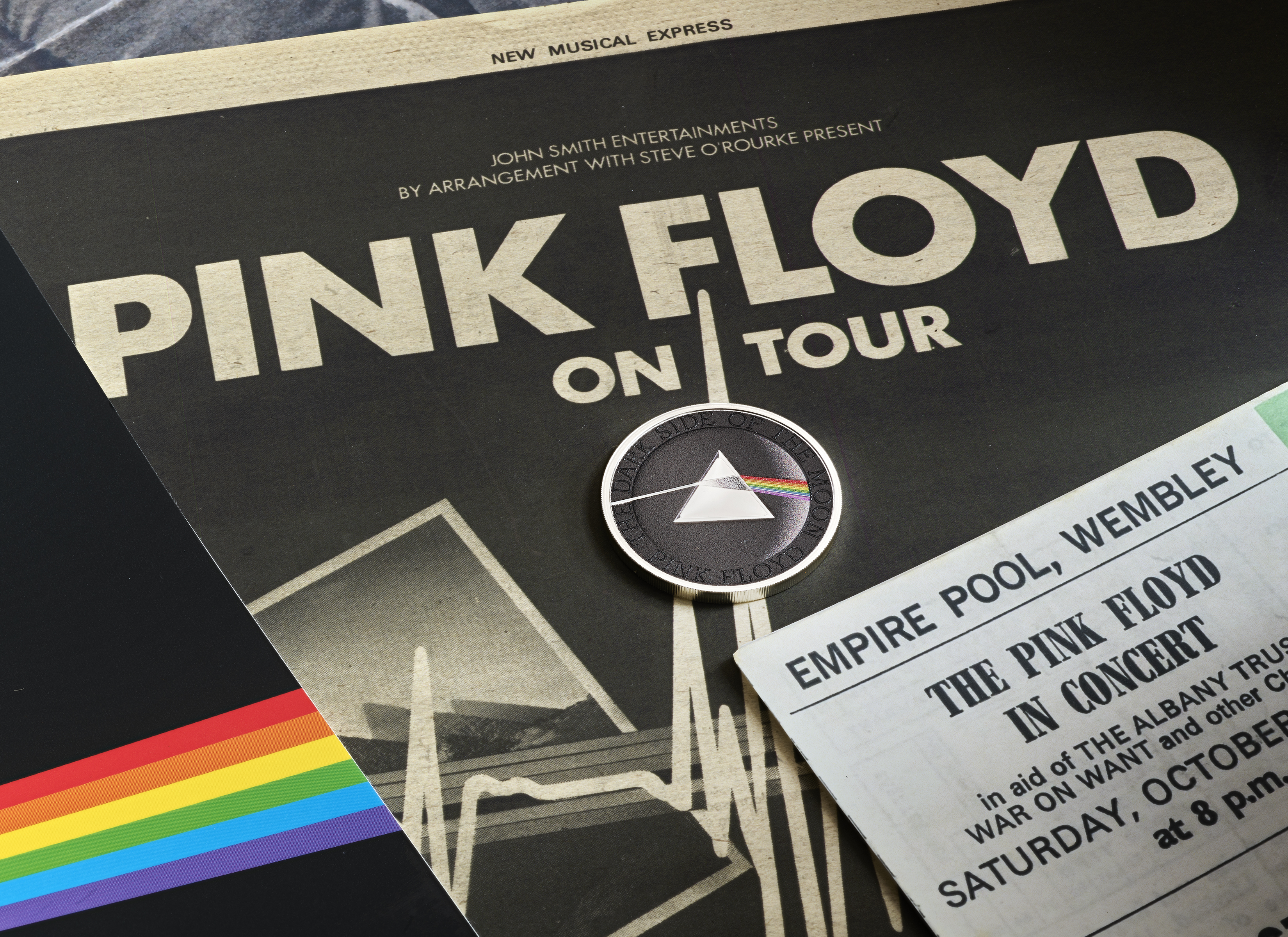 Pink Floyd rainbow prism effect coins launched by The Royal Mint ...