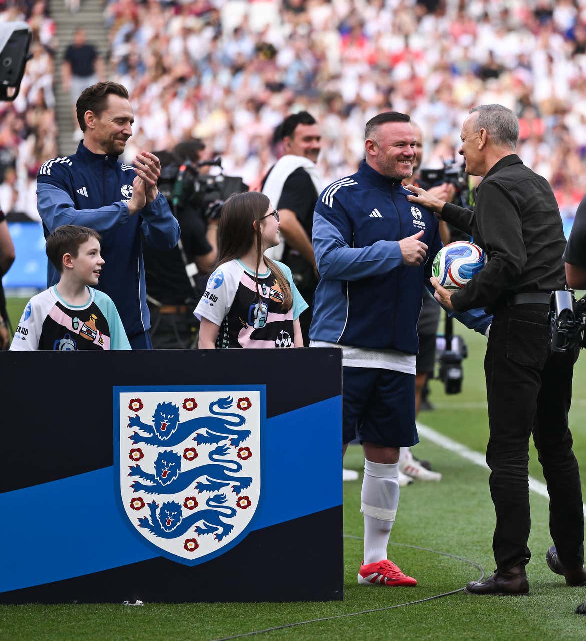 Toy Story 5 stars bring out Soccer Aid match ball as England win 3-2 ...