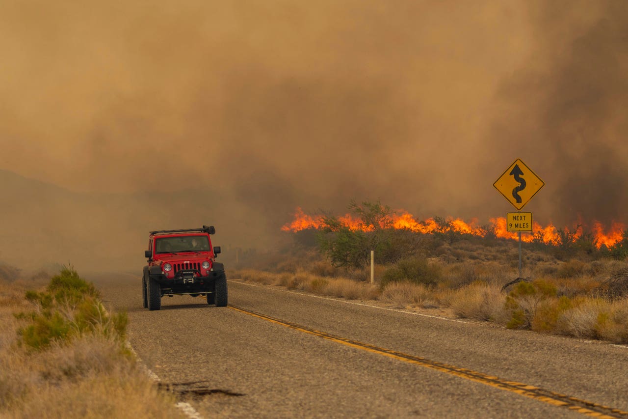 Crews battle ‘fire whirls’ as part of California blaze in Mojave Desert ...