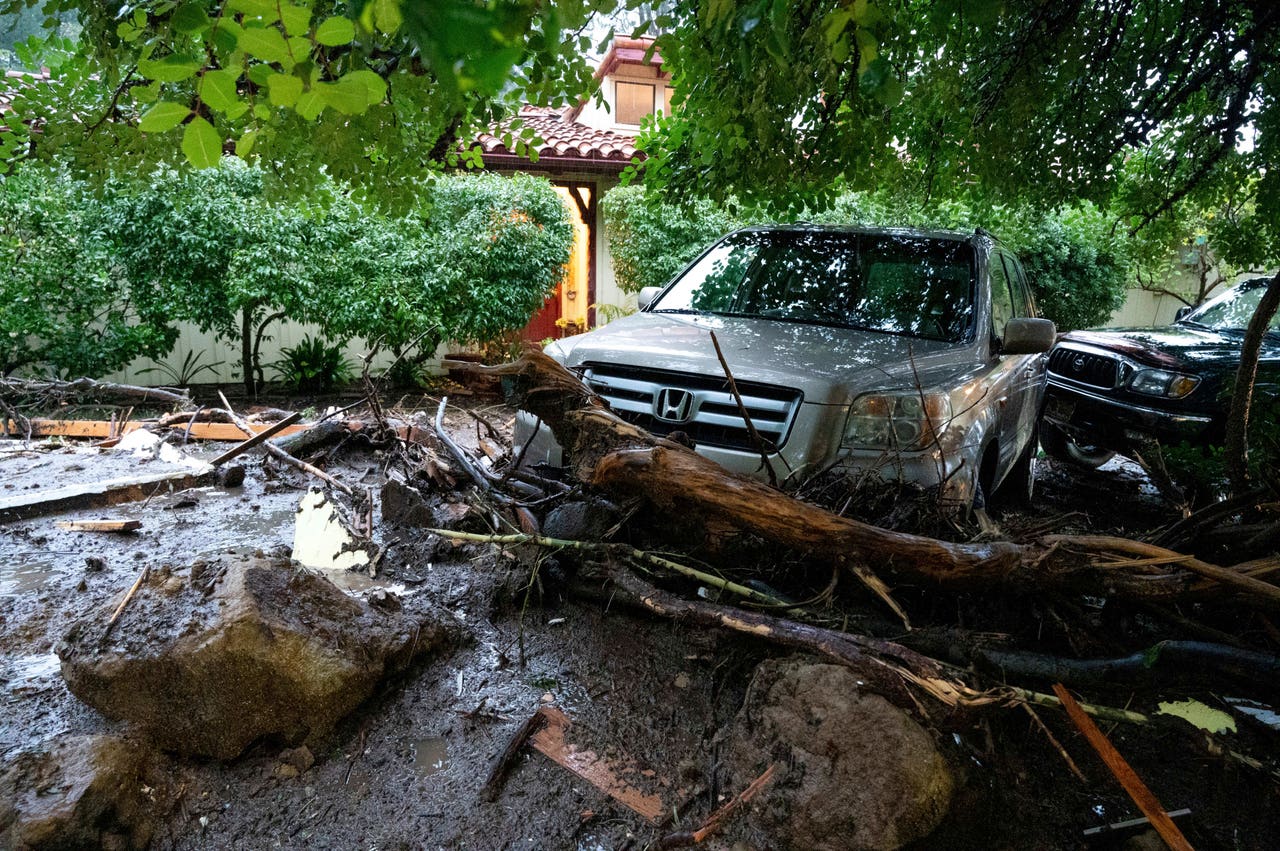 Massive storm sends mud and debris flowing through LA’s Hollywood Hills ...