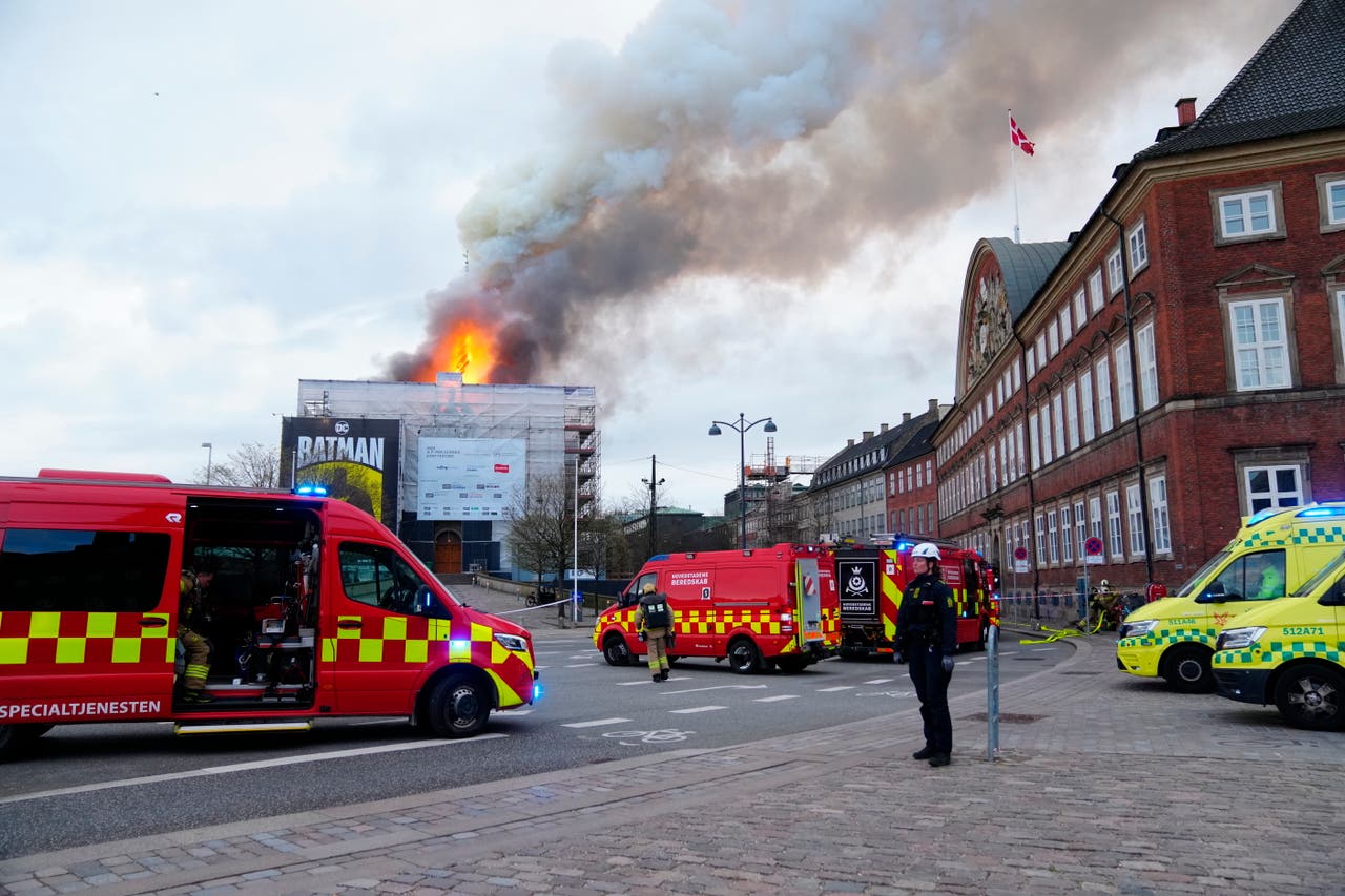 Fire rages through historic Stock Exchange in Copenhagen | Eastern ...