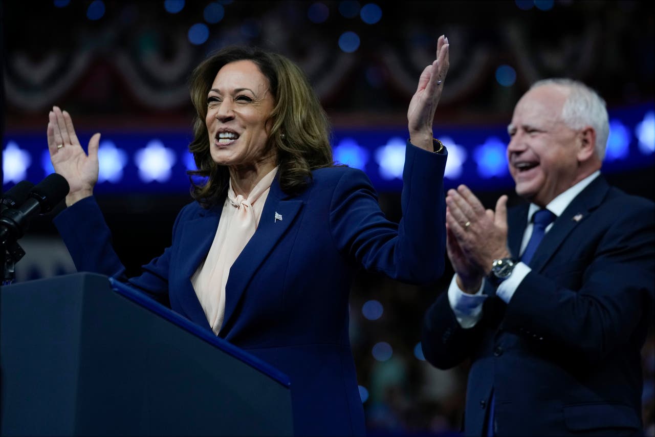Kamala Harris introduces Tim Walz as running mate at raucous ...