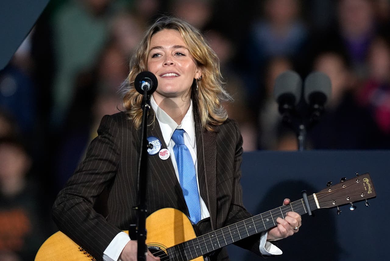 Maggie Rogers joins Kamala Harris in Michigan to fire up university-age ...