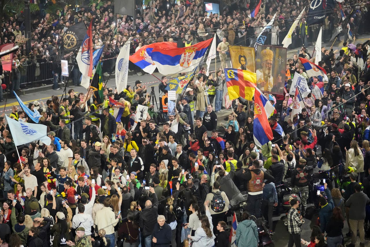 Thousands converge on Serbia’s capital for anti-government rally ...