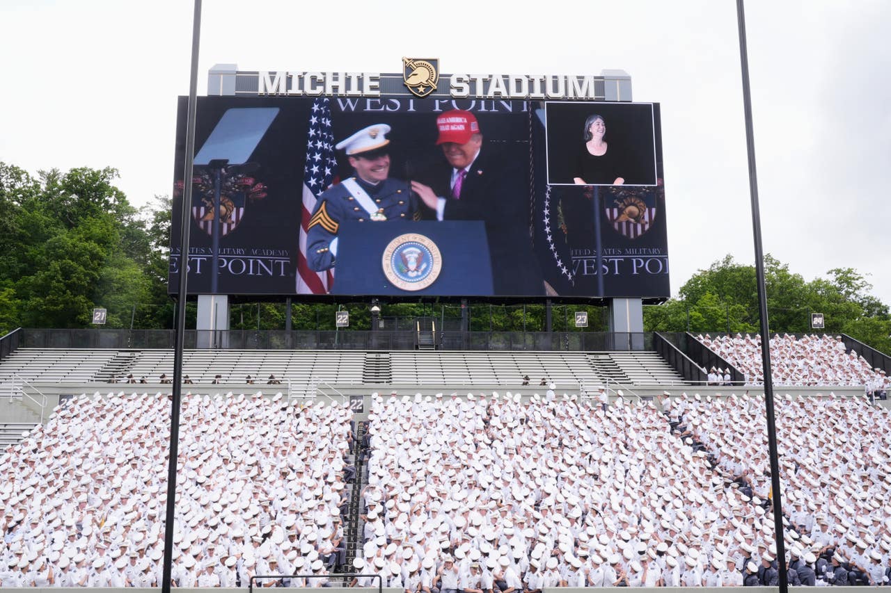 Donald Trump hails West Point cadets and takes credit for US military ...