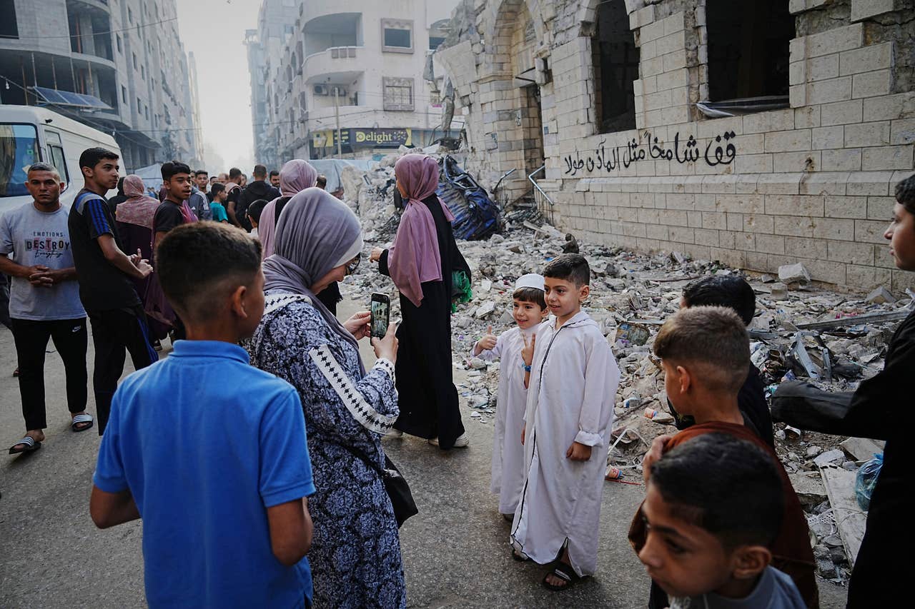 Eid under way in Gaza Strip with prayers outside destroyed mosques ...