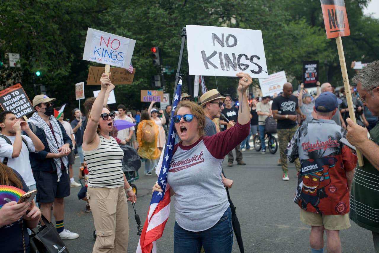 Military parade rolls through Washington as protesters across US decry ...