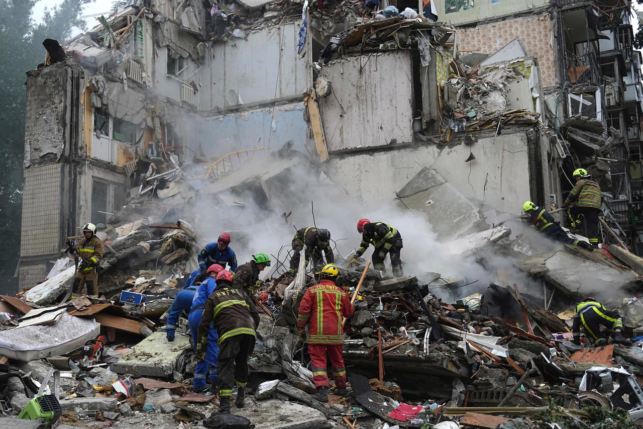 Russian missile and drone attacks kill 13 and injure 132 in Kyiv ...