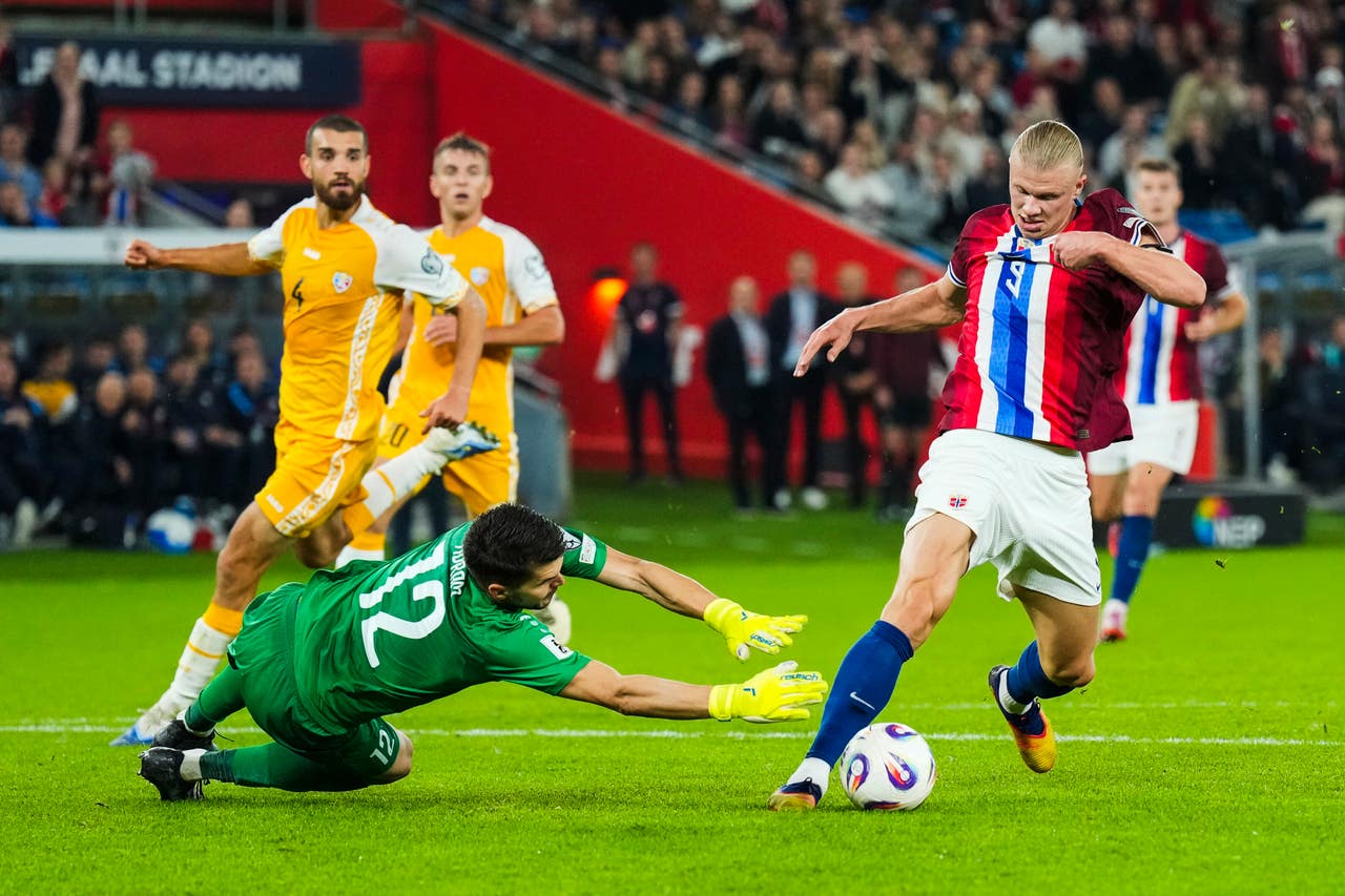 Erling Haaland scores five in Norway’s 11-goal demolition of Moldova ...