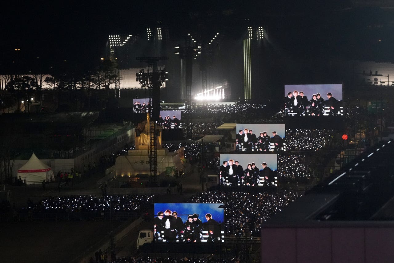 K-pop stars BTS return with comeback concert in Seoul after four-year ...